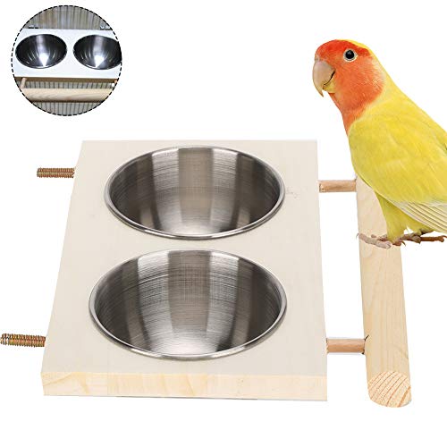 Rehomy Parrot Feeding Bowl Stainless Steel Bird Cage Food Water Feeder for Cockatiel Budgies Parakeet Parrot Lovebirds Finch Pigeon