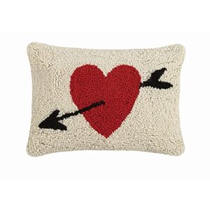 peking handicraft 30jes815c12ob heart cupid's arrow hook pillow, 12-inch length