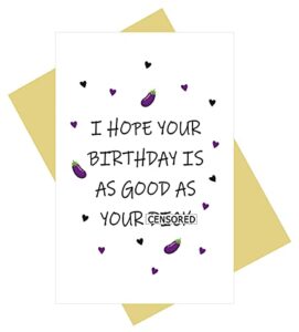 ojsensai naughty birthday card for husband, funny birthday card for boyfriend, hilarious card for him, humorous card from wife girlfriend