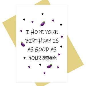 OJsensai Naughty Birthday Card for Husband, Funny Birthday Card for Boyfriend, Hilarious Card for Him, Humorous Card from Wife Girlfriend