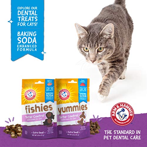 Arm & Hammer for Pets Cat Dental Care Cat Treats, Yummies | Tartar Control Cat Treats for Adult Cats in Delicious Tuna Flavor Baking Soda Cat Treats, XS (2.5 oz)