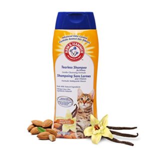 arm & hammer tearless kitten shampoo for catsnatural cat shampoo for odor control with baking soda, 20 fl oz gentle cleansing kitten shampoo in sweet almond scent