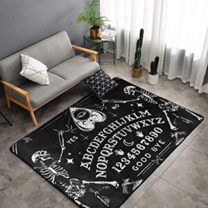 niyoung luxury ultra soft area rug rectangle throw rug carpet non-slip floor mats home decor for sofa living room bedroom office - 60x39 inch - vintage skeleton magic ouija board black