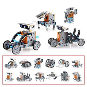 cudny robot kit 12-in-1 science stem solar robot kit toys for kids - 190 pieces diy building science experiment kit for kids aged 8-10 and older, educational diy assembly kit with solar powered