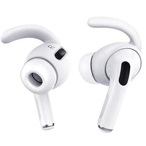 ALXCD Earbuds Cover Hook Replacement for AirPods Pro Headset, 3 Pair Anti-Slip Anti-Lost Soft Silicone Ear Tips, Fit for AirPods Pro [Sport], White