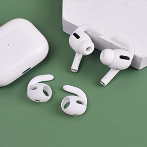 ALXCD Earbuds Cover Hook Replacement for AirPods Pro Headset, 3 Pair Anti-Slip Anti-Lost Soft Silicone Ear Tips, Fit for AirPods Pro [Sport], White