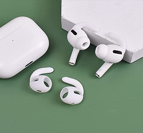 ALXCD Earbuds Cover Hook Replacement for AirPods Pro Headset, 3 Pair Anti-Slip Anti-Lost Soft Silicone Ear Tips, Fit for AirPods Pro [Sport], White