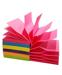 mqlh-tech pop up sticky notes 3x3 refills easy post notes self stick notes bright rainbow colors super adhesive pop-up notes 6 pads 100 sheets/pad individual package 600 sheet total