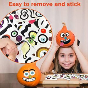 36 Pack Halloween Pumpkin Decorating Stickers Mini Make 36 Small Pumpkin Face Stickers for Halloween Kids Toddlers Party Favors Halloween Treats Stickers Gifts 18 Sheets