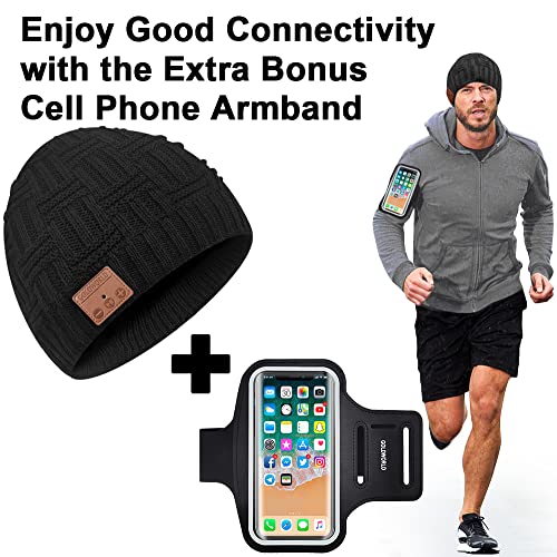 GoldWorld Bluetooth Hat Beanie,Stocking Stuffers Gifts for Women Men Him Teenage Black