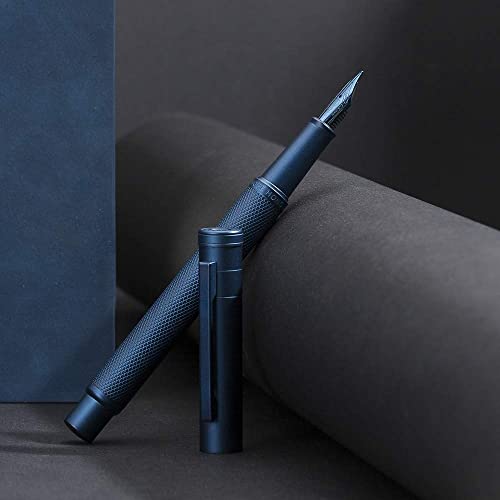 Hongdian Dark Blue Forest Fountain Pen Fine Nib 0.5mm Beautiful Tree Texture Excellent Metal Writing Pen