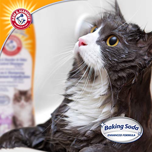 Arm & Hammer 2-in-1 Deodorizing & Dander Reducing Shampoo for Cats | Cat Dander Remover for Cat Dander and Cat Odors | Baking Soda Moisturizes and Deodorizes, Lavender Chamomile Scent, 20 Fl Oz