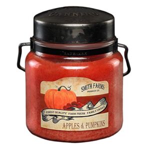 mccalls candles | apples & pumpkins | highly scented & long lasting | classic painted label | hand crafted metal lid with strap and handle| premium wax & fragrance | made in the usa | 16 oz