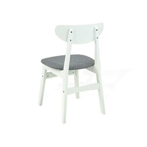 Wickerix Set of 4 Solid Wood Yumiko Dining Kitchen Modern Side Chairs w/Padded Seat, White Color