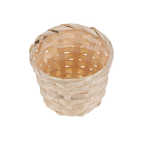 BESPORTBLE Woven Bamboo Storage Basket Desktop Finishing Basket Straw Basket Plant Pot Flower Vase for Bedroom Living Room Decoration Large