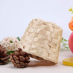 BESPORTBLE Woven Bamboo Storage Basket Desktop Finishing Basket Straw Basket Plant Pot Flower Vase for Bedroom Living Room Decoration Large