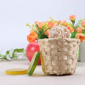 BESPORTBLE Woven Bamboo Storage Basket Desktop Finishing Basket Straw Basket Plant Pot Flower Vase for Bedroom Living Room Decoration Large