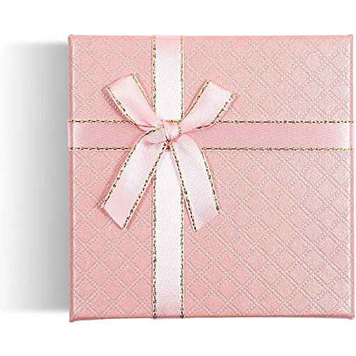 Bright Creations Jewelry Gift Box Set with Lids, Ribbon Bows (4 Colors, 3.5 x 1 in, 12 Pack)