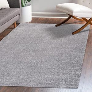 JONATHAN Y SEU100A-3 Haze Solid Low-Pile Indoor Area-Rug Casual Contemporary Solid Traditional Easy-Cleaning Bedroom Kitchen Living Room Non Shedding, 3 ft x 5 ft, Grey