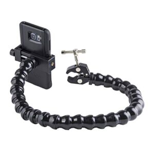 modularhose assistive technology phone holder with compact"mini" clamp, mounts to round tubes up to 1.5" diameter, 24 inch arm