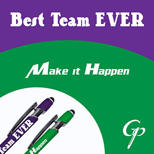 Greeting Pen Team Building and Employee Appreciation Pen Sets with Soft Touch Coated Metal and Stylus 6 pack 36094