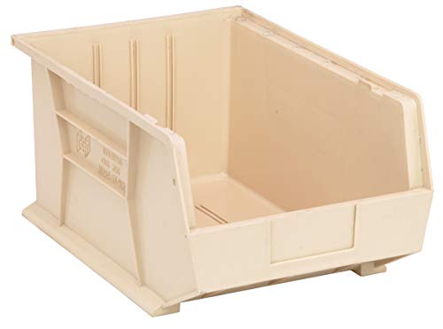 QUANTUM STORAGE SYSTEMS K-QUS255IV-1 Ultra-Stack and Hang Bins, 16 inch x 11 inch x 8 inch, Ivory