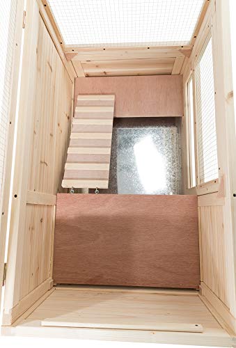 TRIXIE Natura X-Small Indoor Rabbit Hutch, Pet House for Rabbits and Guinea Pigs, Bunny Cage on Wheels, Pull Out Tray