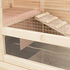 TRIXIE Natura X-Small Indoor Rabbit Hutch, Pet House for Rabbits and Guinea Pigs, Bunny Cage on Wheels, Pull Out Tray