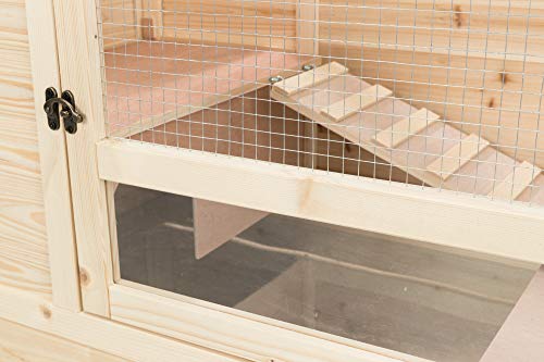 TRIXIE Natura X-Small Indoor Rabbit Hutch, Pet House for Rabbits and Guinea Pigs, Bunny Cage on Wheels, Pull Out Tray