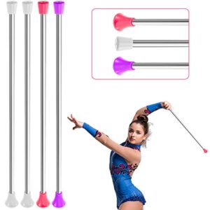 4 pieces twirling batons unisex kids' gymnastics twirling baton dance baton for talent shows, artistic dancing, baton twirling, pink, white, purple