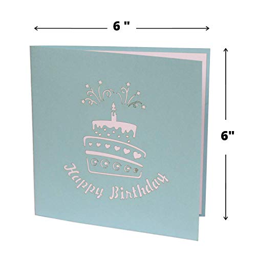 Birthday Pop Up Card with World's Best Birthday Cake Design, 1st Birthday Card, 3D Cake Pop Up, Come in Shining Envelope - Perfect Present for Girl, Friends, Lovers, Women on Any Occasion