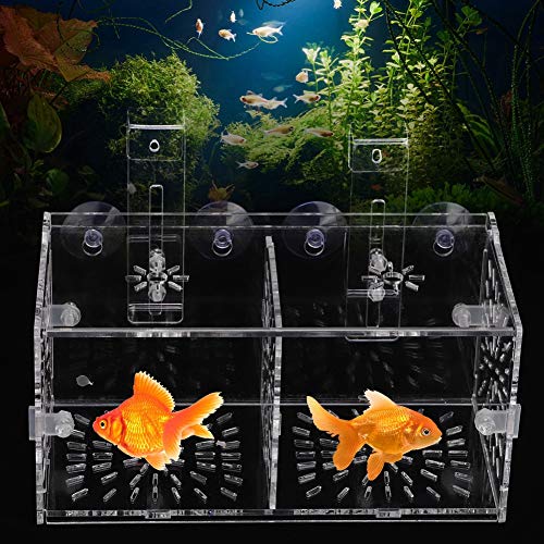 Fish Separation Breeder Box, Acrylic Fish Tank Breeding Isolation Box Aquarium Hatchery Incubator Holder(B-20x10x10cm)