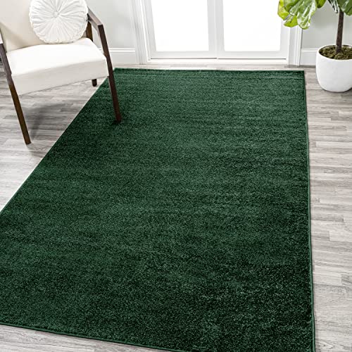 JONATHAN Y SEU100L-8 Haze Solid Low-Pile Indoor Area-Rug Casual Contemporary Solid Traditional Easy-Cleaning Bedroom Kitchen Living Room Non Shedding, 8 ft x 10 ft, Emerald