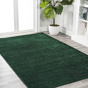 JONATHAN Y SEU100L-8 Haze Solid Low-Pile Indoor Area-Rug Casual Contemporary Solid Traditional Easy-Cleaning Bedroom Kitchen Living Room Non Shedding, 8 ft x 10 ft, Emerald