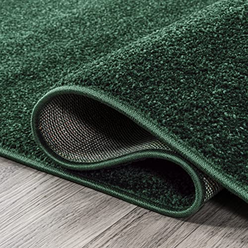 JONATHAN Y SEU100L-8 Haze Solid Low-Pile Indoor Area-Rug Casual Contemporary Solid Traditional Easy-Cleaning Bedroom Kitchen Living Room Non Shedding, 8 ft x 10 ft, Emerald