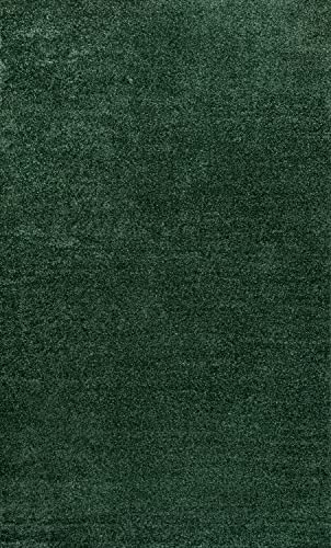 JONATHAN Y SEU100L-8 Haze Solid Low-Pile Indoor Area-Rug Casual Contemporary Solid Traditional Easy-Cleaning Bedroom Kitchen Living Room Non Shedding, 8 ft x 10 ft, Emerald