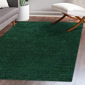 JONATHAN Y SEU100L-8 Haze Solid Low-Pile Indoor Area-Rug Casual Contemporary Solid Traditional Easy-Cleaning Bedroom Kitchen Living Room Non Shedding, 8 ft x 10 ft, Emerald