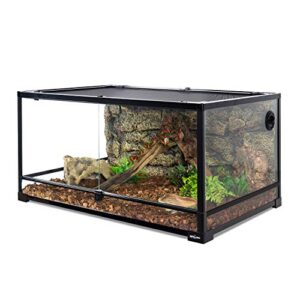 repti zoo 67 gallon reptile glass terrarium, double hinge door with screen ventilation reptile terrarium 36" x 24" x 18"(knock-down)