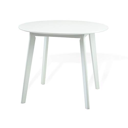 Dining Room Round Table Modern Solid Wood White Color