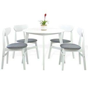 Dining Room Round Table Modern Solid Wood White Color