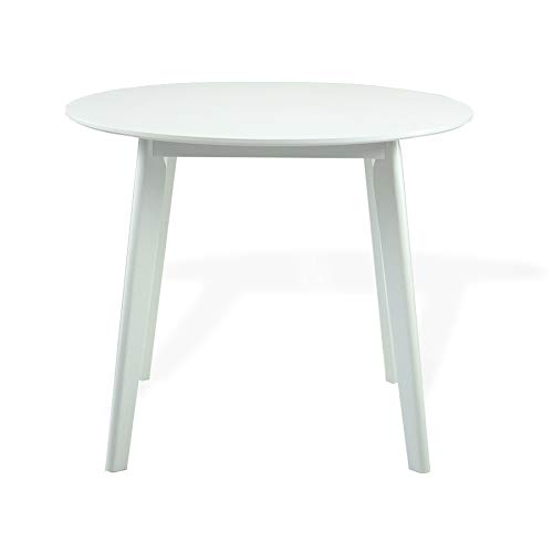 Dining Room Round Table Modern Solid Wood White Color