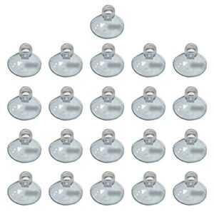 21 pcs suction cup plastic sucker pads with hooks, clear（25mm）