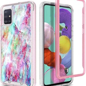 E-Began Case for Samsung Galaxy A51 5G with [Built-in Screen Protector], (Not Fit A51 4G/5G UW Verizon), Full-Body Protective Shockproof Bumper Cover, Impact Resist Case -Marble Design Fantasy