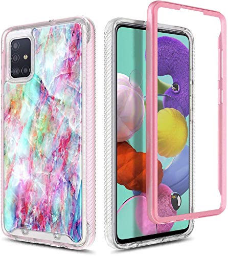 E-Began Case for Samsung Galaxy A51 5G with [Built-in Screen Protector], (Not Fit A51 4G/5G UW Verizon), Full-Body Protective Shockproof Bumper Cover, Impact Resist Case -Marble Design Fantasy