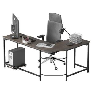 weehom l shaped desk corner gaming computer desks for home office pc workstation study writing work gamer table, easy to assemble