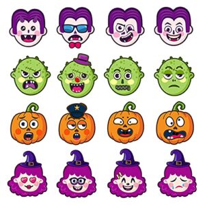 24 Sheets Halloween Pumpkin Craft Stickers Party Favors Make a Face Stickers Zombie Witch Vampire Self Adhesive DIY Stickers for Halloween Kids Toddlers Classroom Treats Party Game Stickers