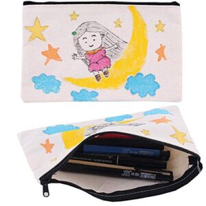 Canvas Pencil Pouch, Blank Makeup Bags,Pencil &Cosmetic Bag,fit for HTV and Iron on Vinyl DIY