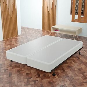 greaton low profile split wood traditional box spring/foundation for mattress, queen, white