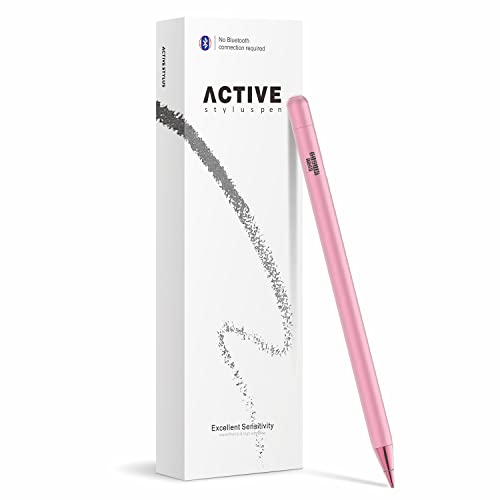 iPad Stylus, iPhone Stylus, Rechargeable Stylus Pen,1.4mm Fine Tip for Drawing and Writing, Compatible iPad Pro/iPhone and iPad/iPad Mini/iPad Air(Pink)