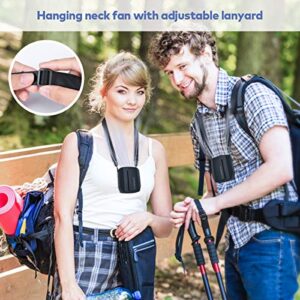 LEMOISTAR Portable Mini Waist Clip Fan, 5000mAh Battery Operated Hand-free Wearable Necklace Fan with Max 20H Working Time, 3 Speeds, Rechargeable USB Personal Cooling Fan for Farm, Garden,Traveling